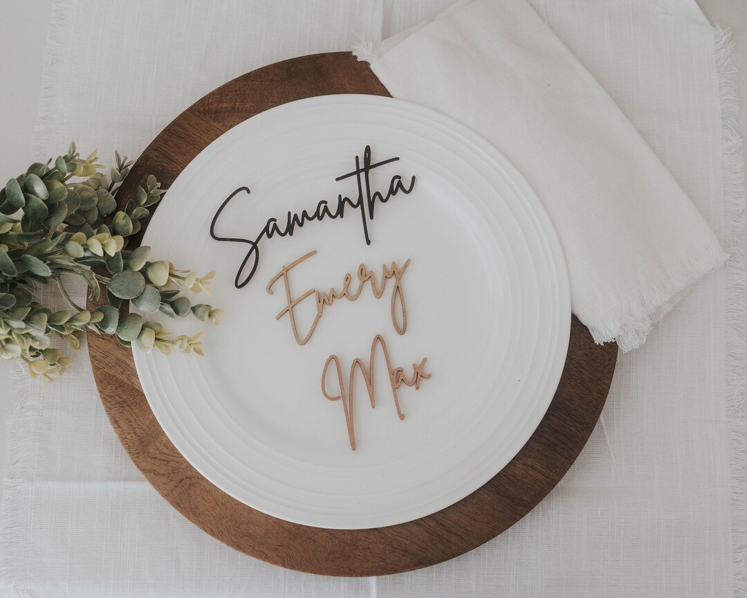 Personalized Wedding Place Names, Laser Cut Wedding Name Place Cards ...