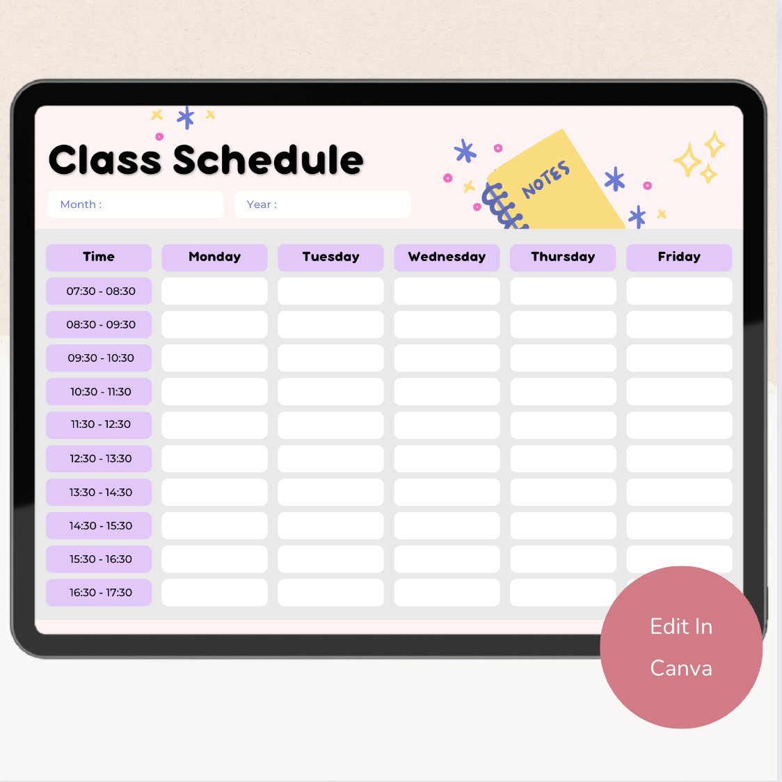 Daily & Weekly Class Schedule Templates EDITABLE Easy Class Schedule ...