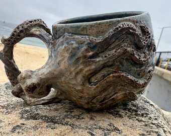 Handmade Blue and White Ceramic Octopus Coffee Mug - Etsy
