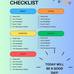 Daily Checklist to Help Kids Stay on Task WITH Different Positive ...