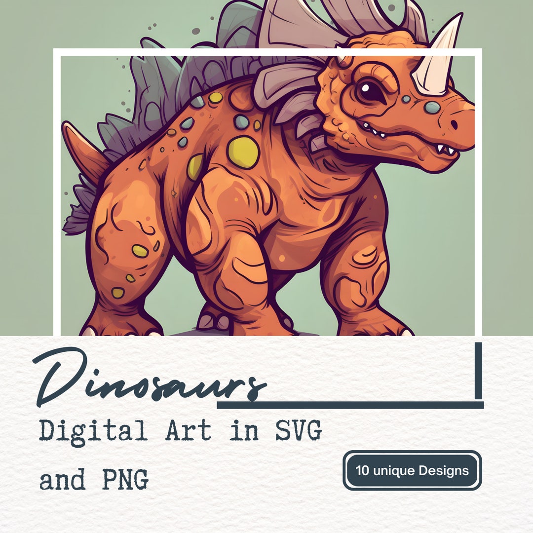 Dinosaurs Digital Art | Printable Jurassic Dinosaur | Decor Kids Room ...