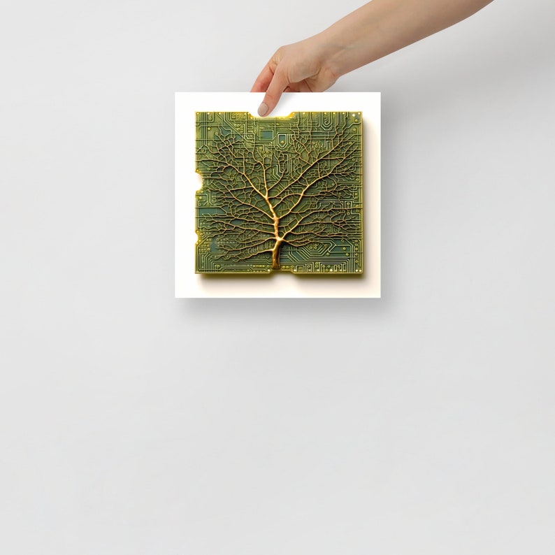 Circuit Board Tree Art Print, Computer Science Gift, Programmer Wall ...