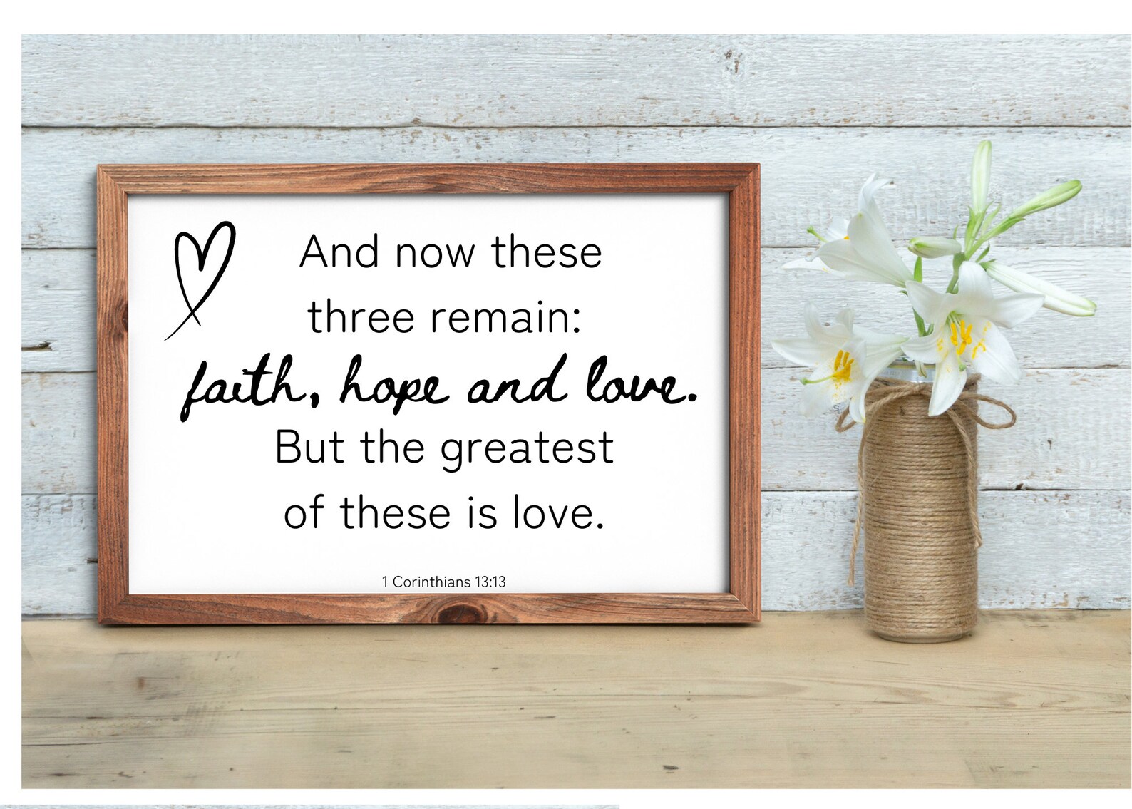 Bible Verse Wall Art, These Three Remain, 1 Corinthians 13:13, Simple ...