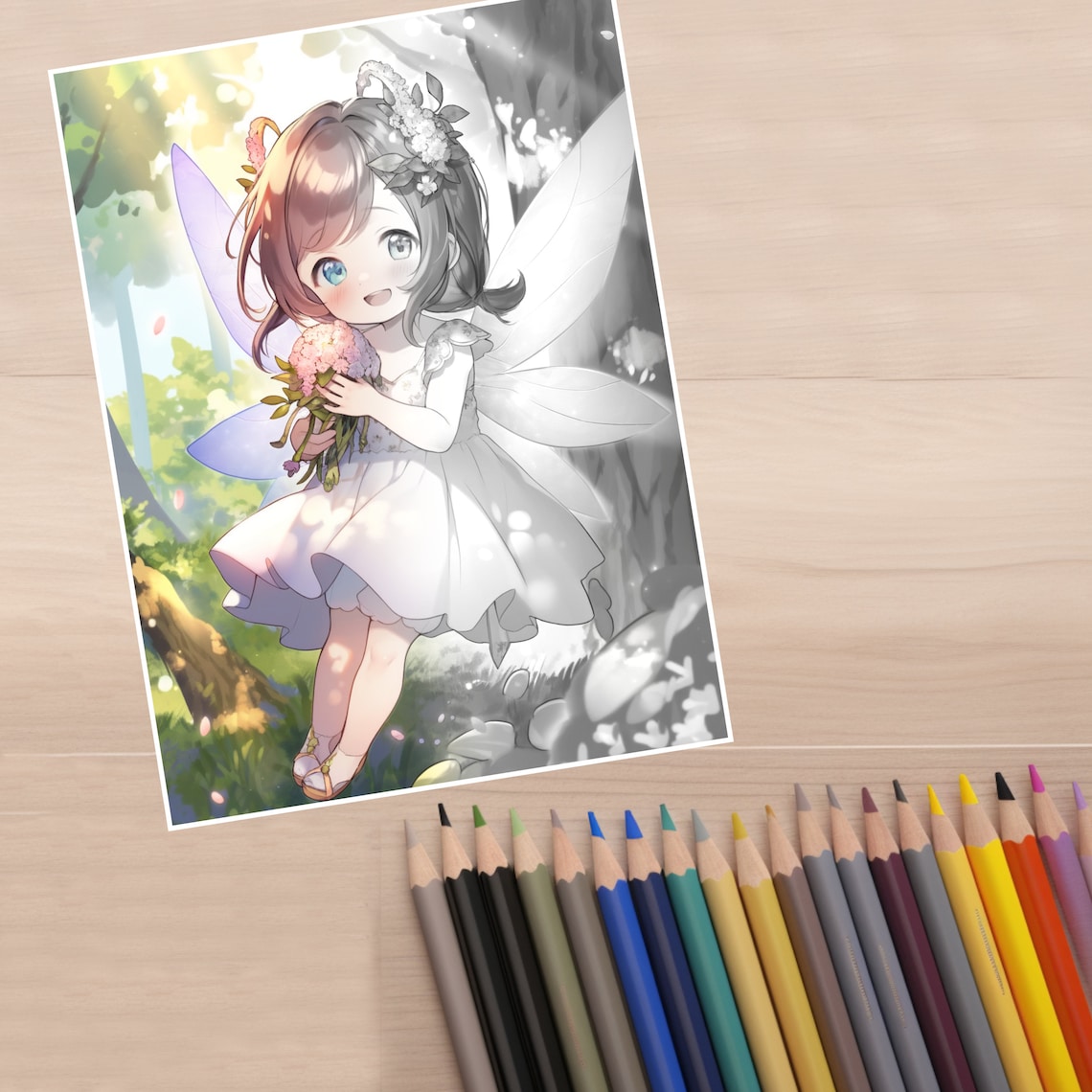 Cute Angel Wings Coloring Book Fantasy Coloring Instant - Etsy