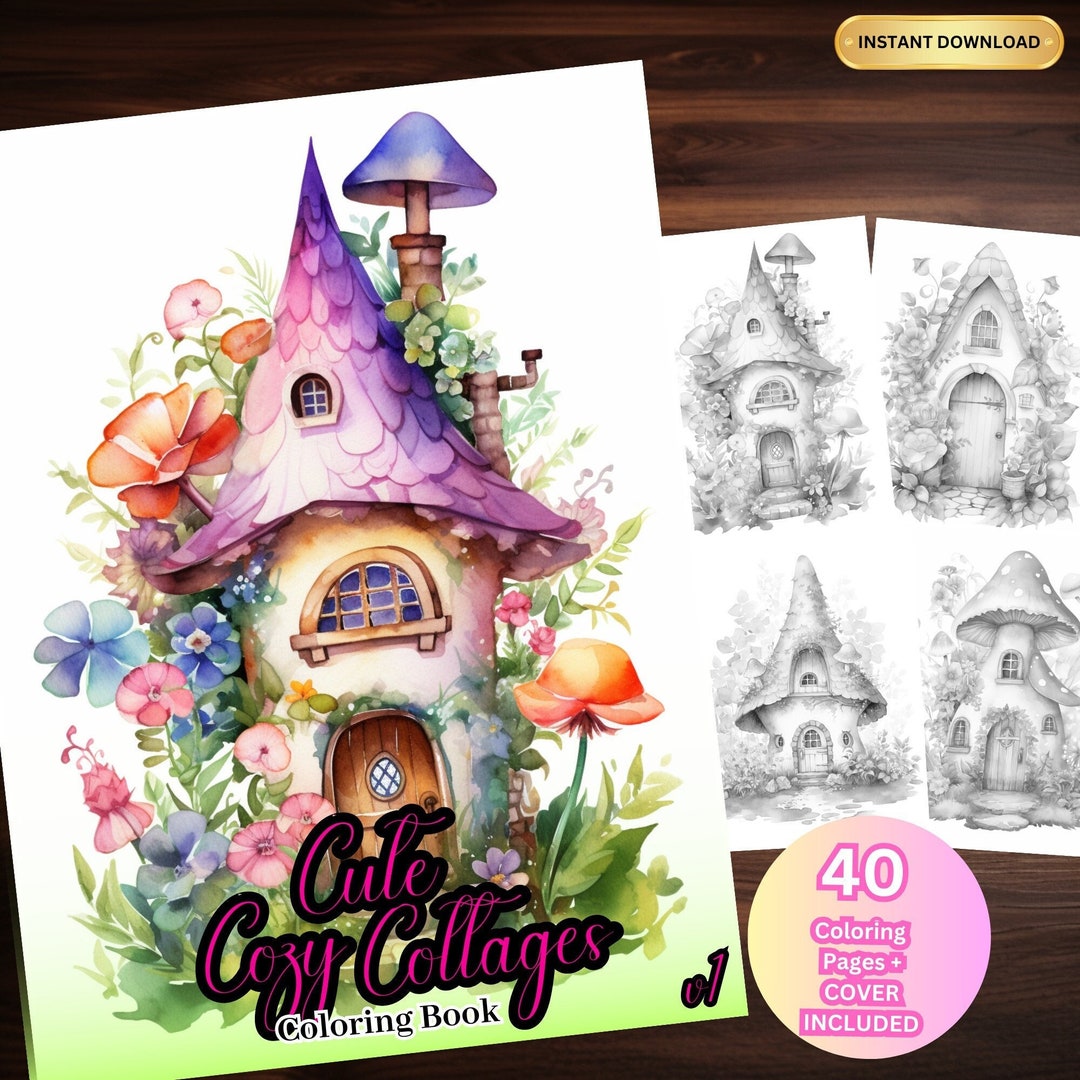 Fairy Coloring Book Enchanted Forest Instant Download Grayscale ...