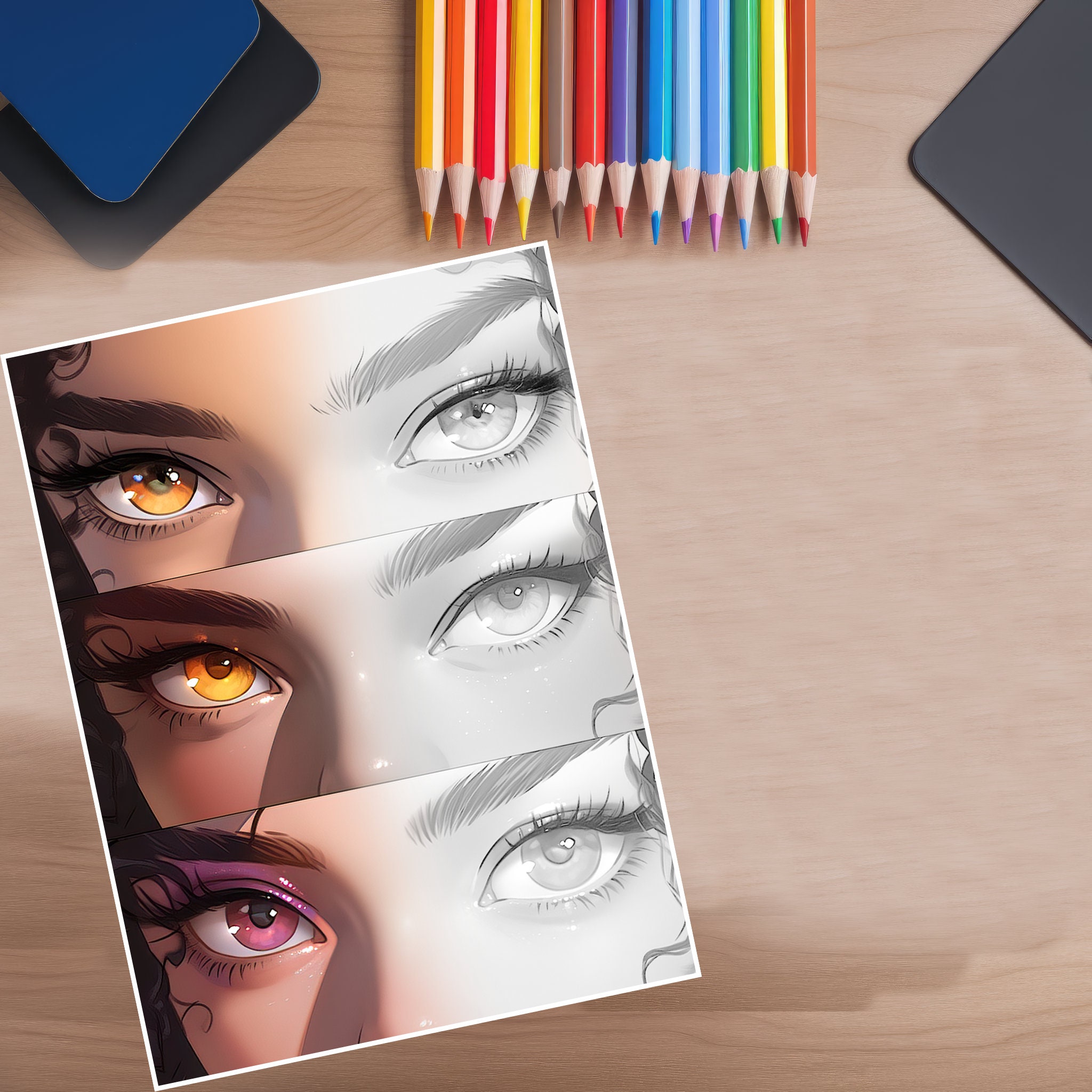 Eye Coloring Book Coloring Book Instant Download Grayscale - Etsy