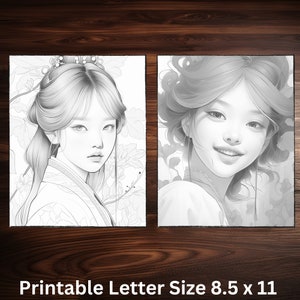 Asian Art Coloring Book Printable PDF Grayscale Coloring Pages Ready to ...