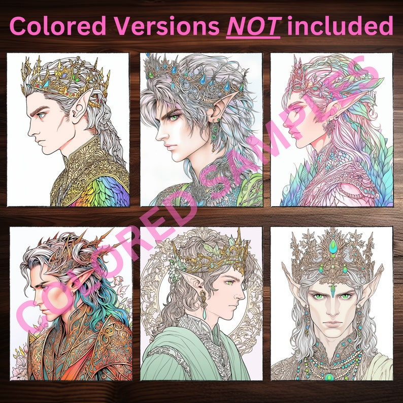 Elven Art Coloring Book Fantasy Art V2 Instant Download Grayscale ...