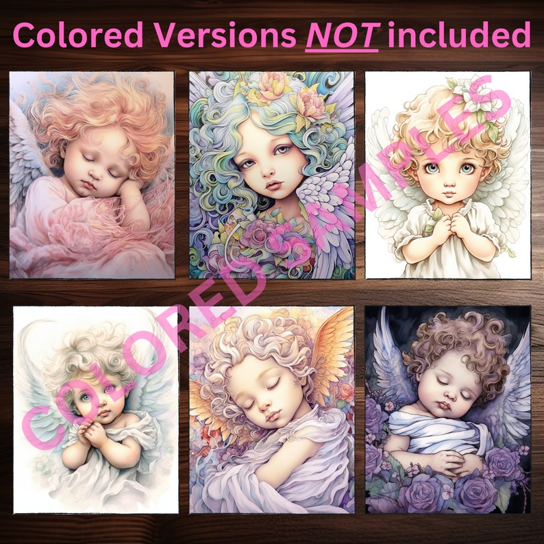 40 Cute Baby Sweet Angels Coloring Book Cute Babies Adult Coloring ...
