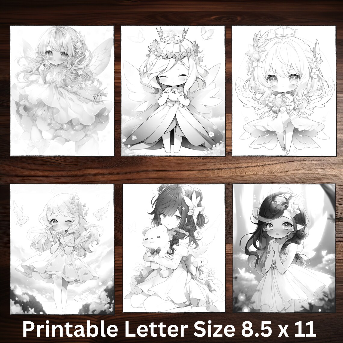 Cute Angel Wings Coloring Book Fantasy Coloring Instant - Etsy