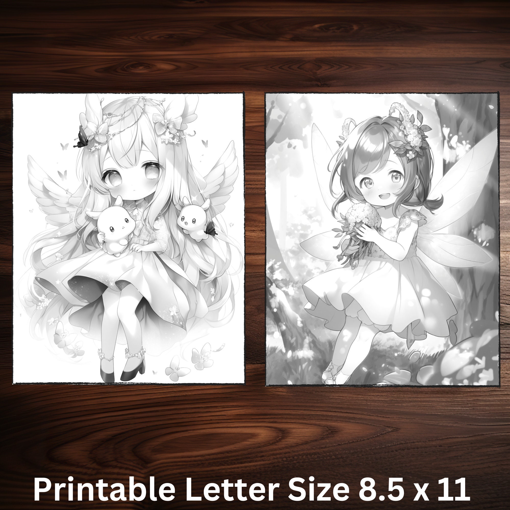 Cute Angel Wings Coloring Book Fantasy Coloring Instant - Etsy