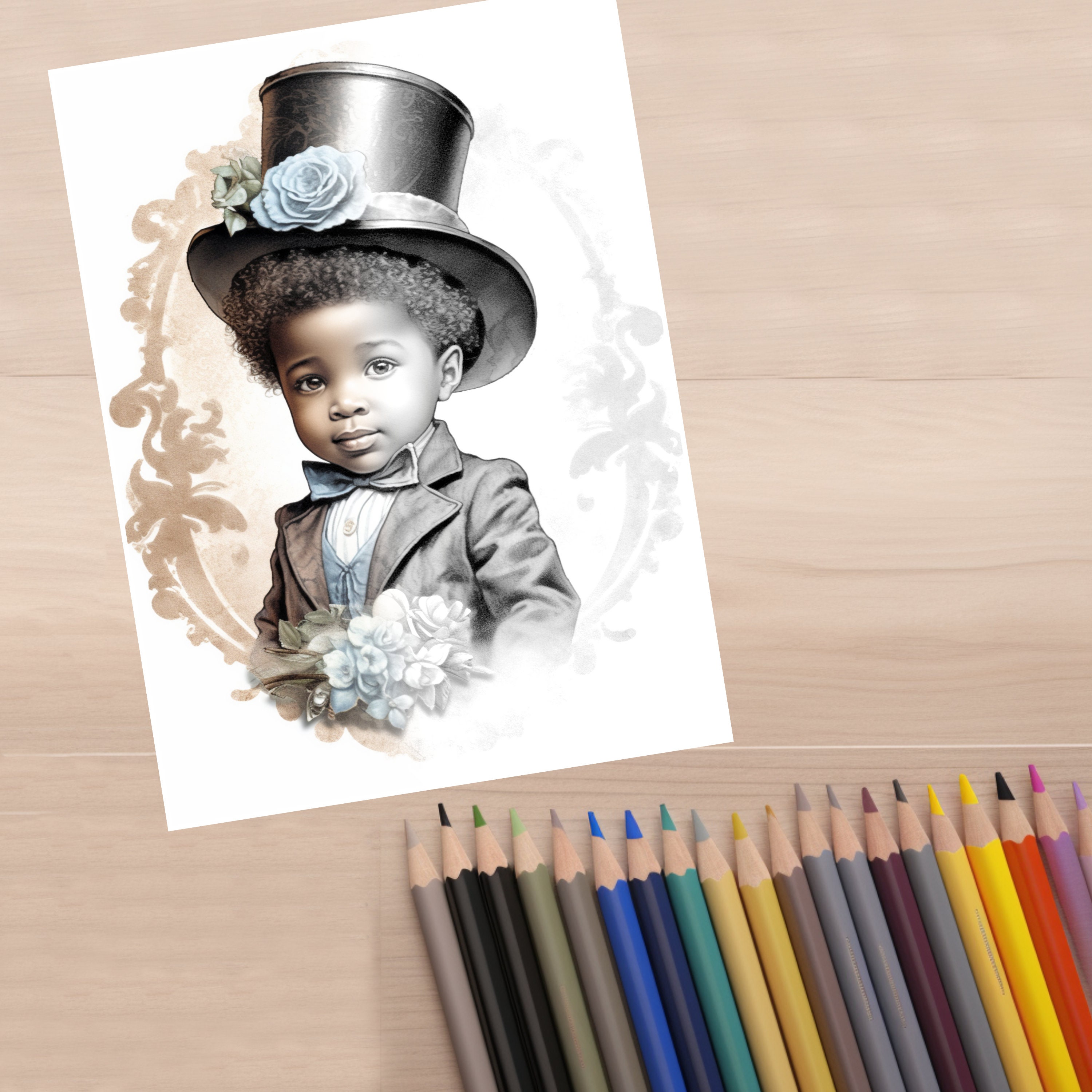 40 Cute Baby Coloring Book V2 Printable PDF Grayscale Coloring Pages ...