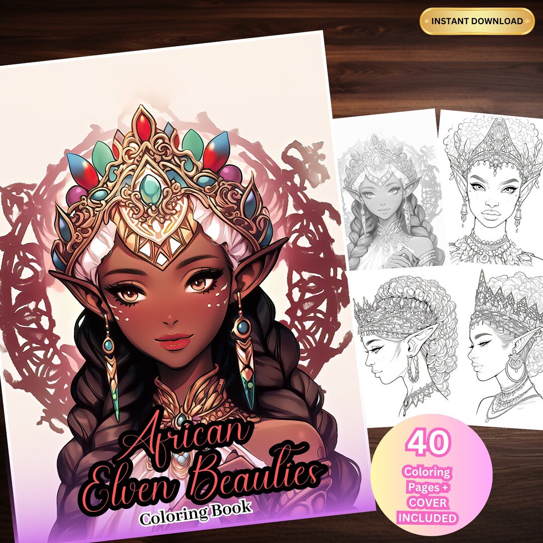 40 Beautiful Black Women Coloring Book Instant Download - Etsy