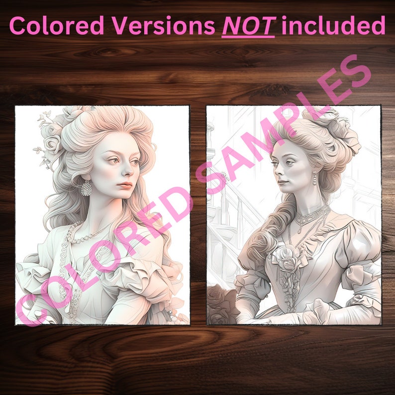 Victorian Style Women Colouring Mini Coloring Book Printable PDF ...