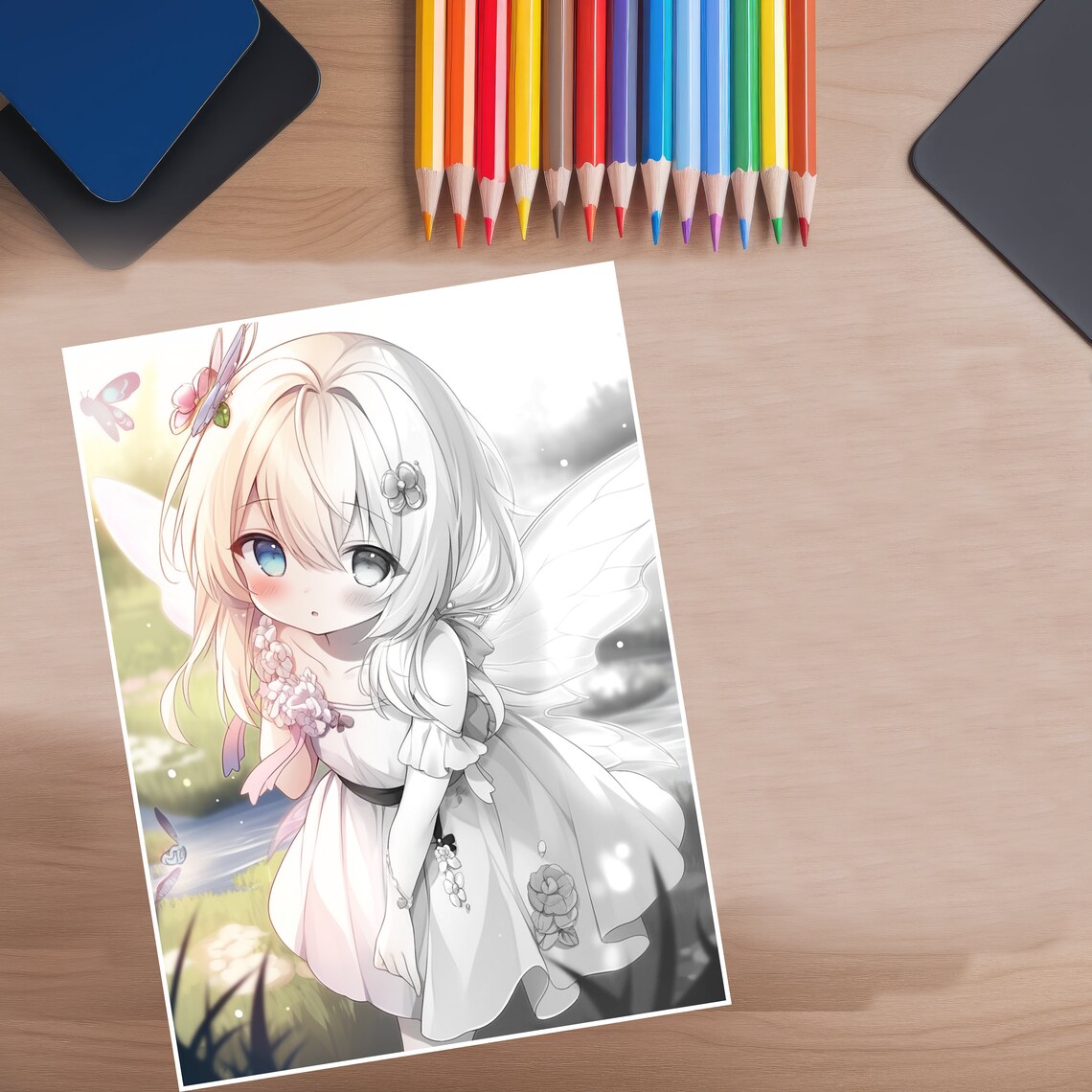 Cute Angel Wings Coloring Book Fantasy Coloring Instant - Etsy