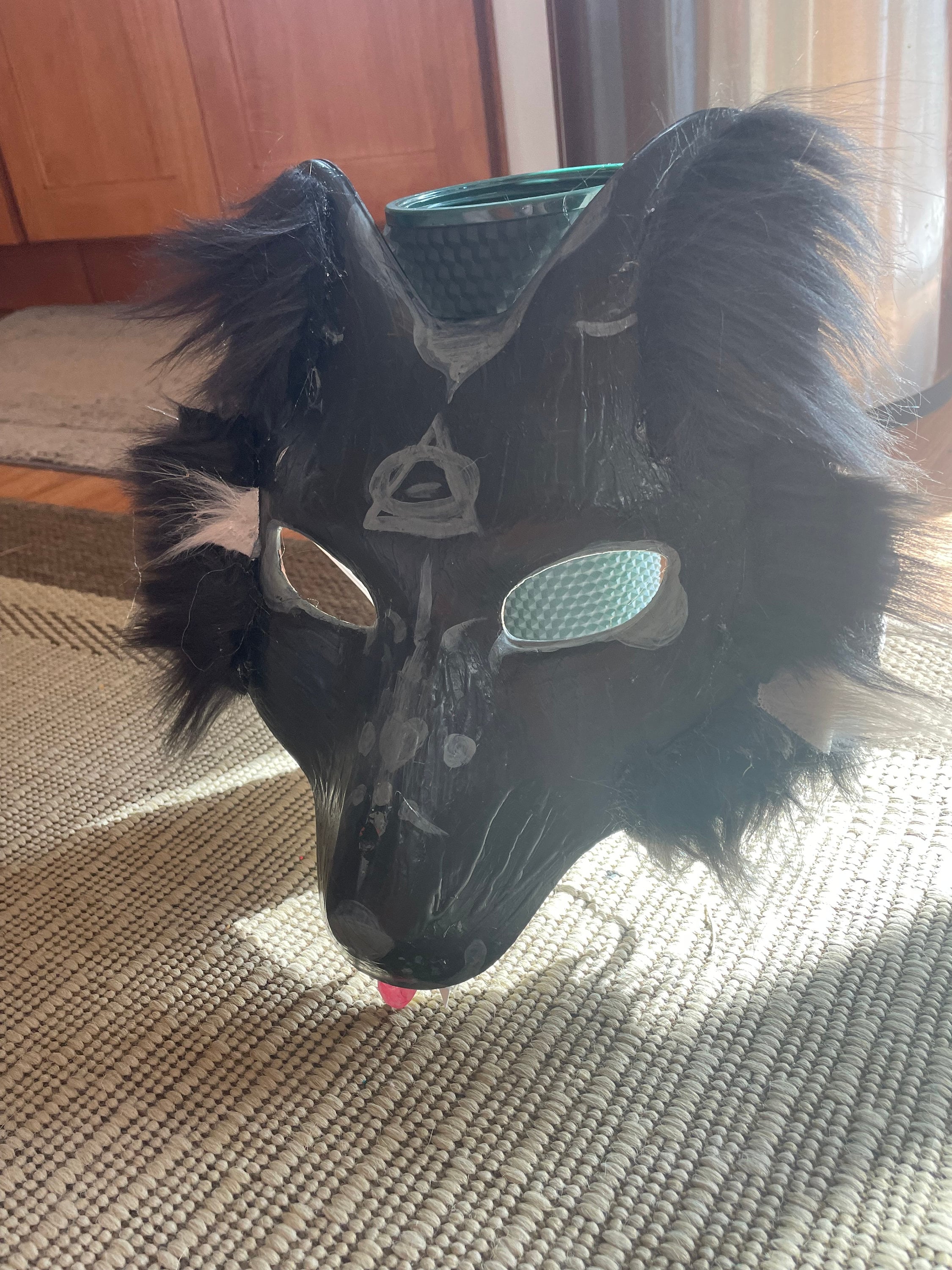 Black Wolf Therian Mask - Etsy