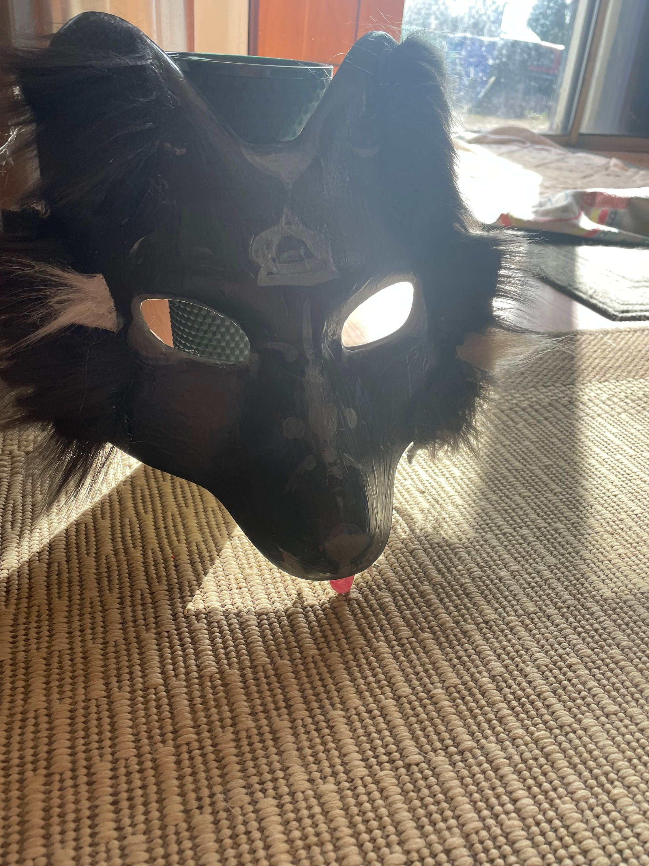 Black Wolf Therian Mask - Etsy