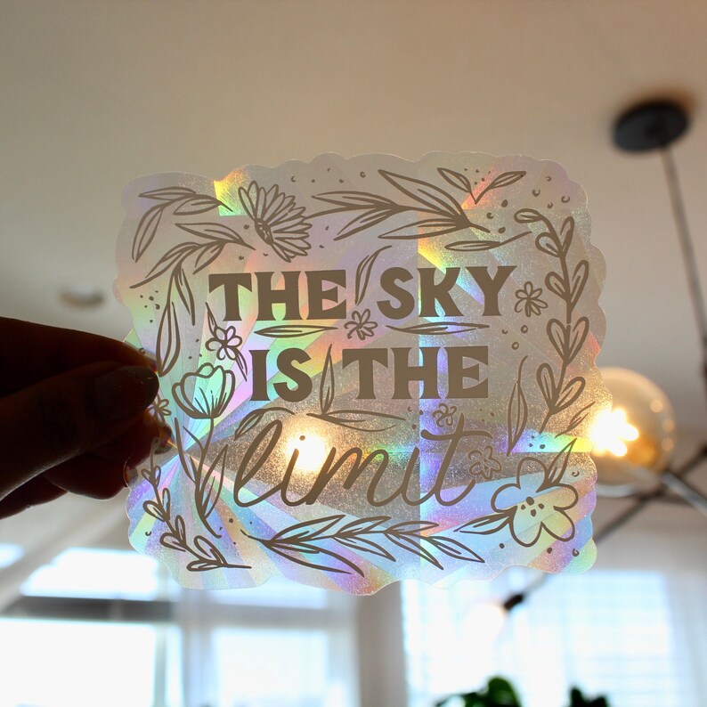 The Sky is the Limit Suncatcher Sticker 5x4.4 / Sun Catcher Sticker ...