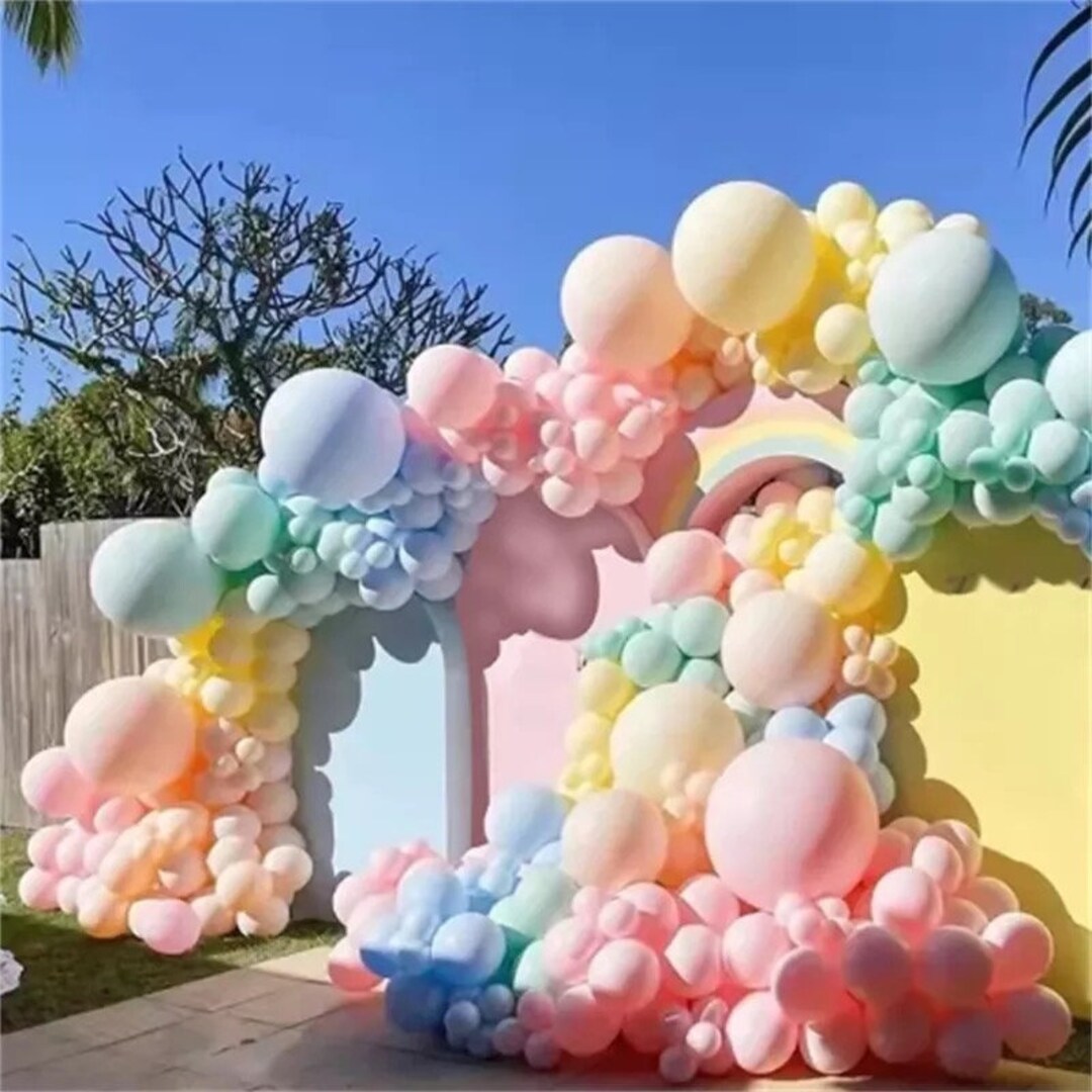 Pastel Rainbow Balloon Arch Kit Assorted Color Balloon Garland for ...