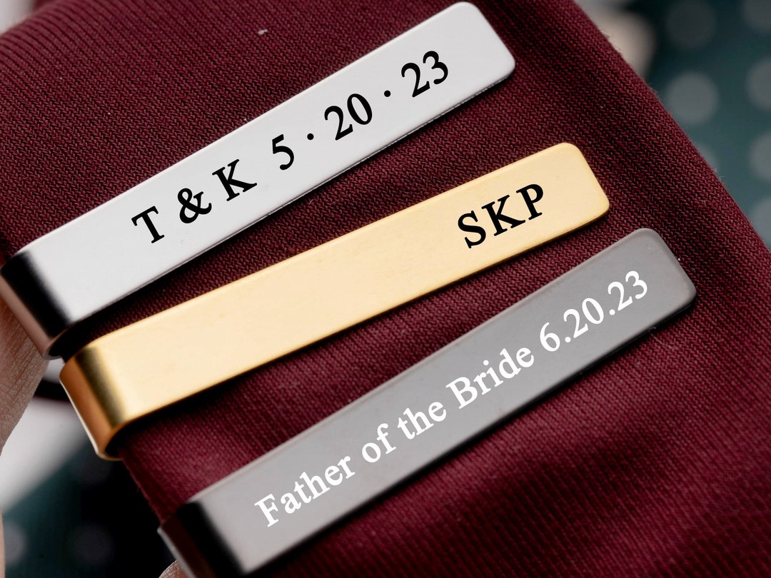 Wedding Tie Clips Engraved Tie Clip With Name,personalized Tie Clip ...