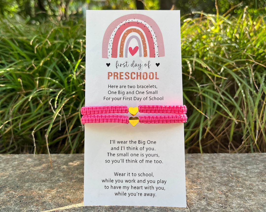 First Day of Preschool,mommy and Me Heart Braided Matching Bracelets ...