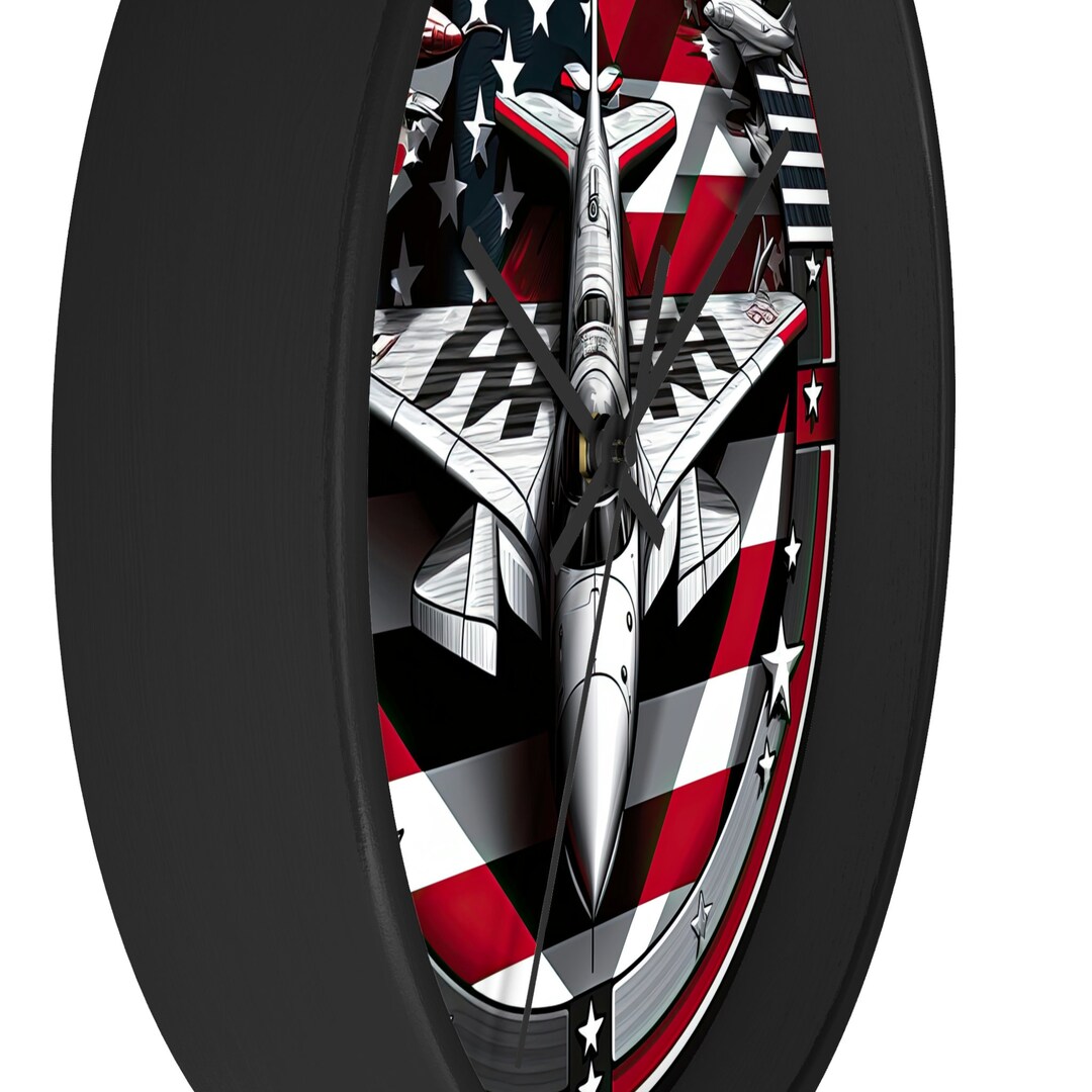 American Flag Jet Wall Clock - Etsy