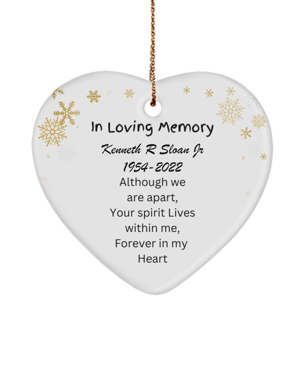 In Loving Memory Heart Ornament. Tasteful Sentiment to Adore Your ...