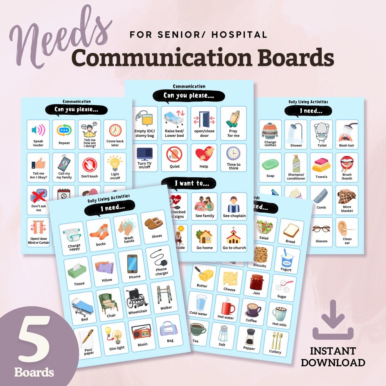 Communication Boards Bundle: Dementia, Stroke, Aphasia (digital ...