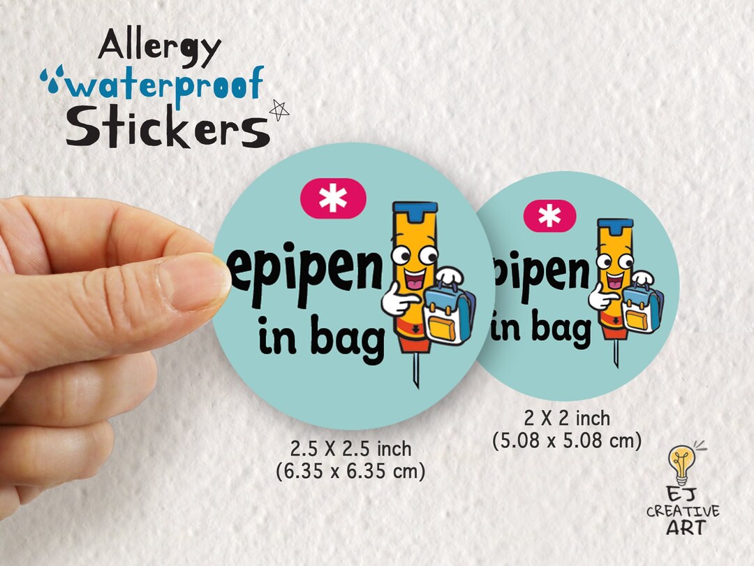 Allergy Sticker, Epipen, Waterproof Allergy Sticker, Allergy Warning ...