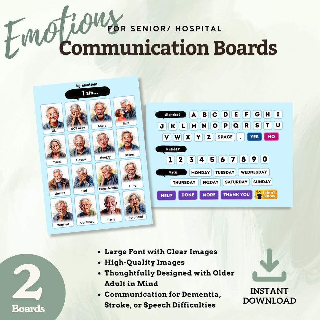 Communication Boards for Seniors and Patients With Dementia, Stroke ...