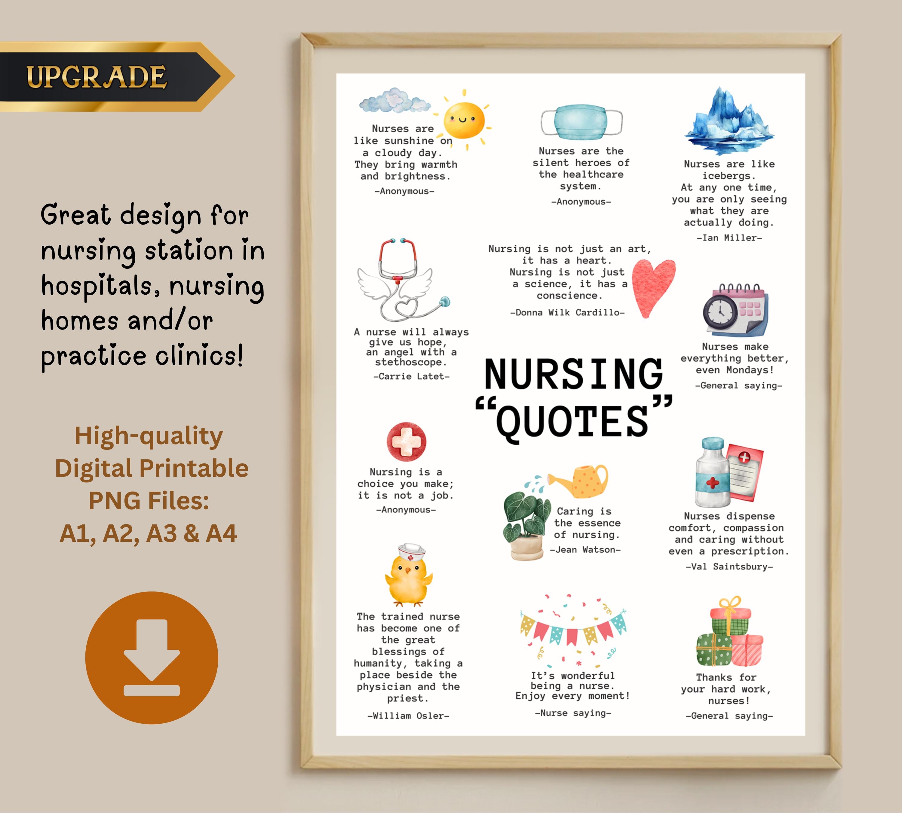 Nurse Quotes Wall Art: Inspirational Nursing Decor (digital Download ...