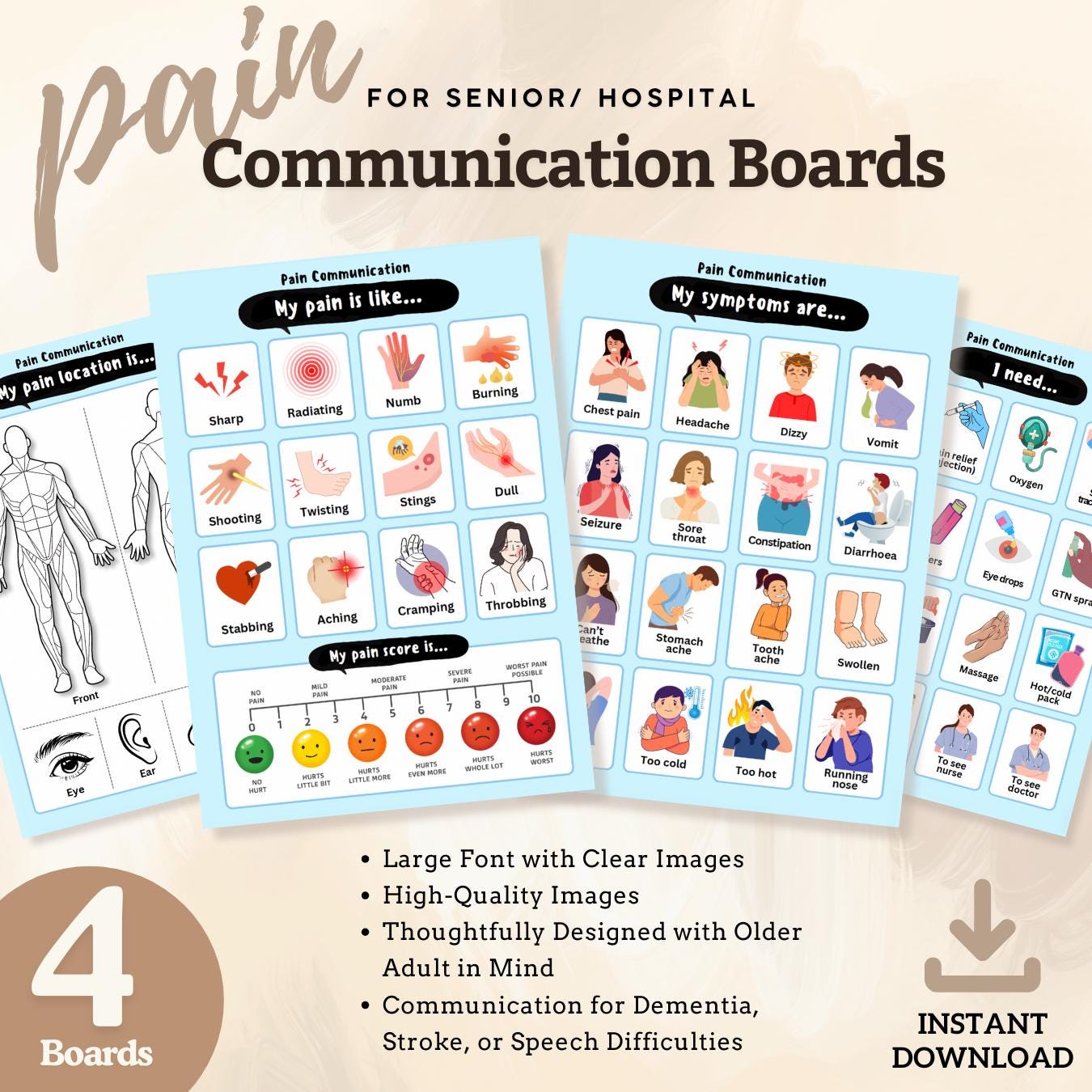 Communication Boards Bundle: Dementia, Stroke, Aphasia (digital ...