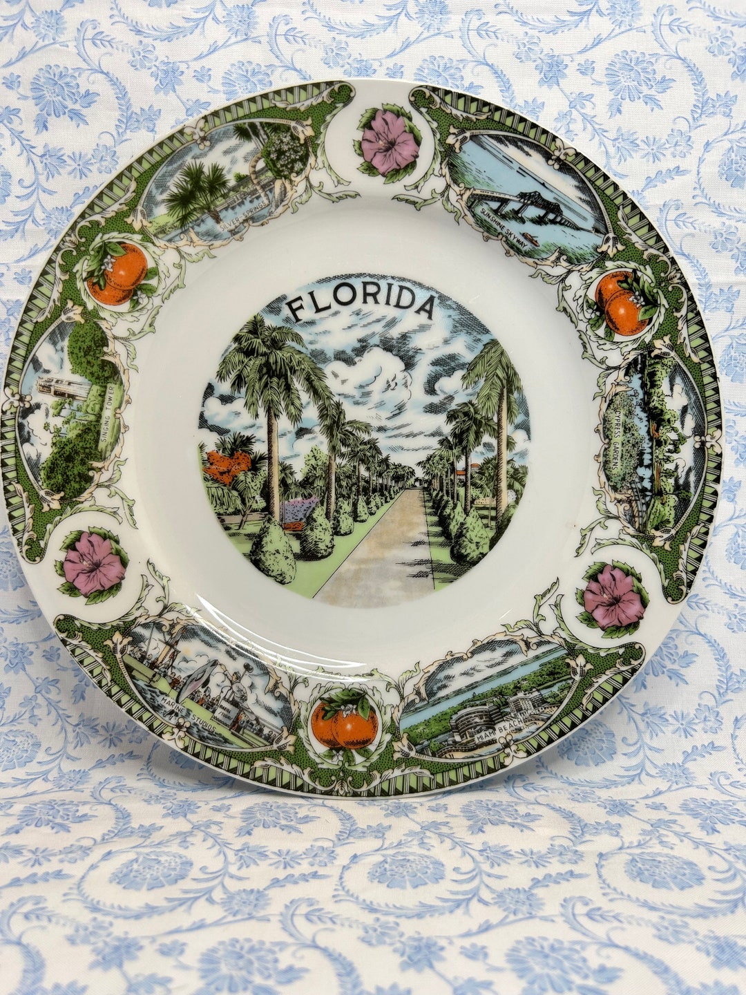Vintage Florida Decorative Plate - Etsy