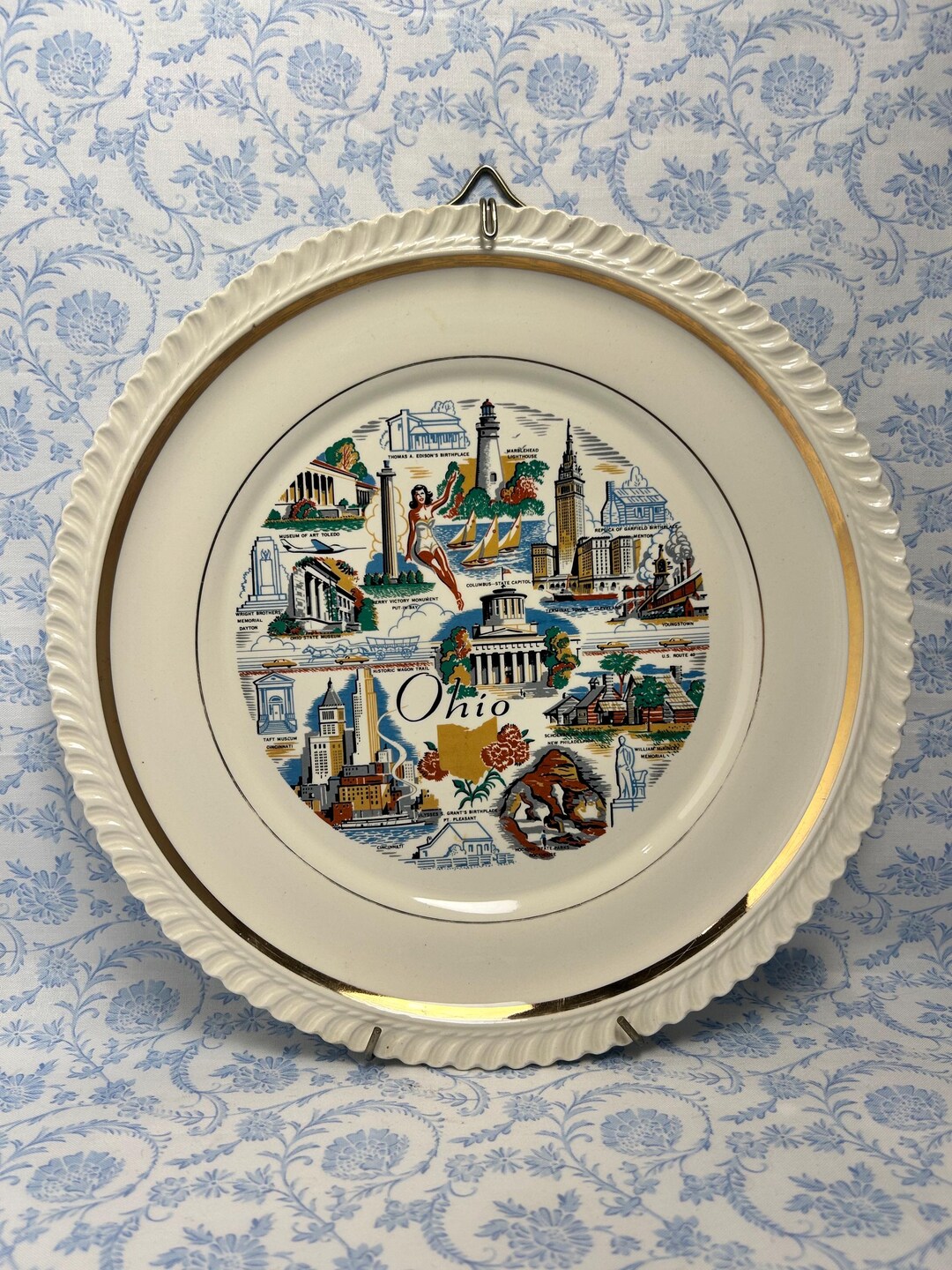 Vintage Ohio Decorative Souvenir Plate - Etsy