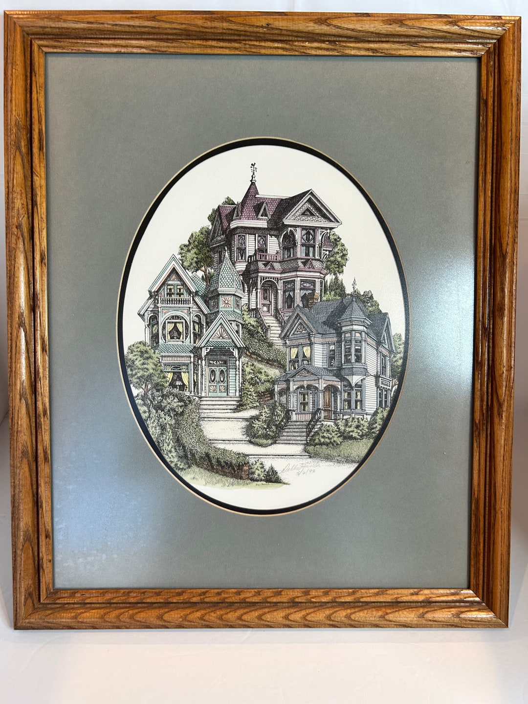 1993 Framed Signed Debbie Patrick Victorian Houses - Etsy