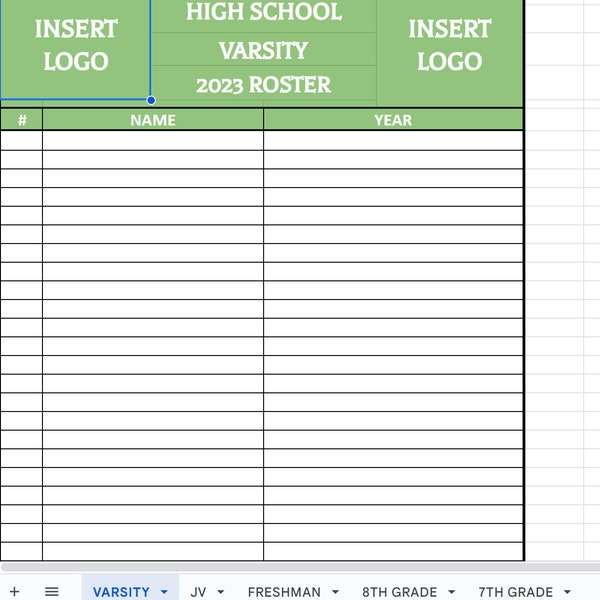 Team Roster Template - Etsy
