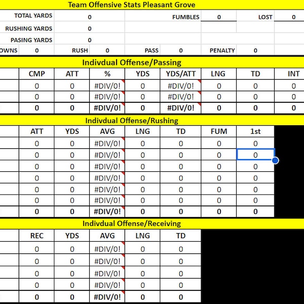 Football Stats Printables - Etsy