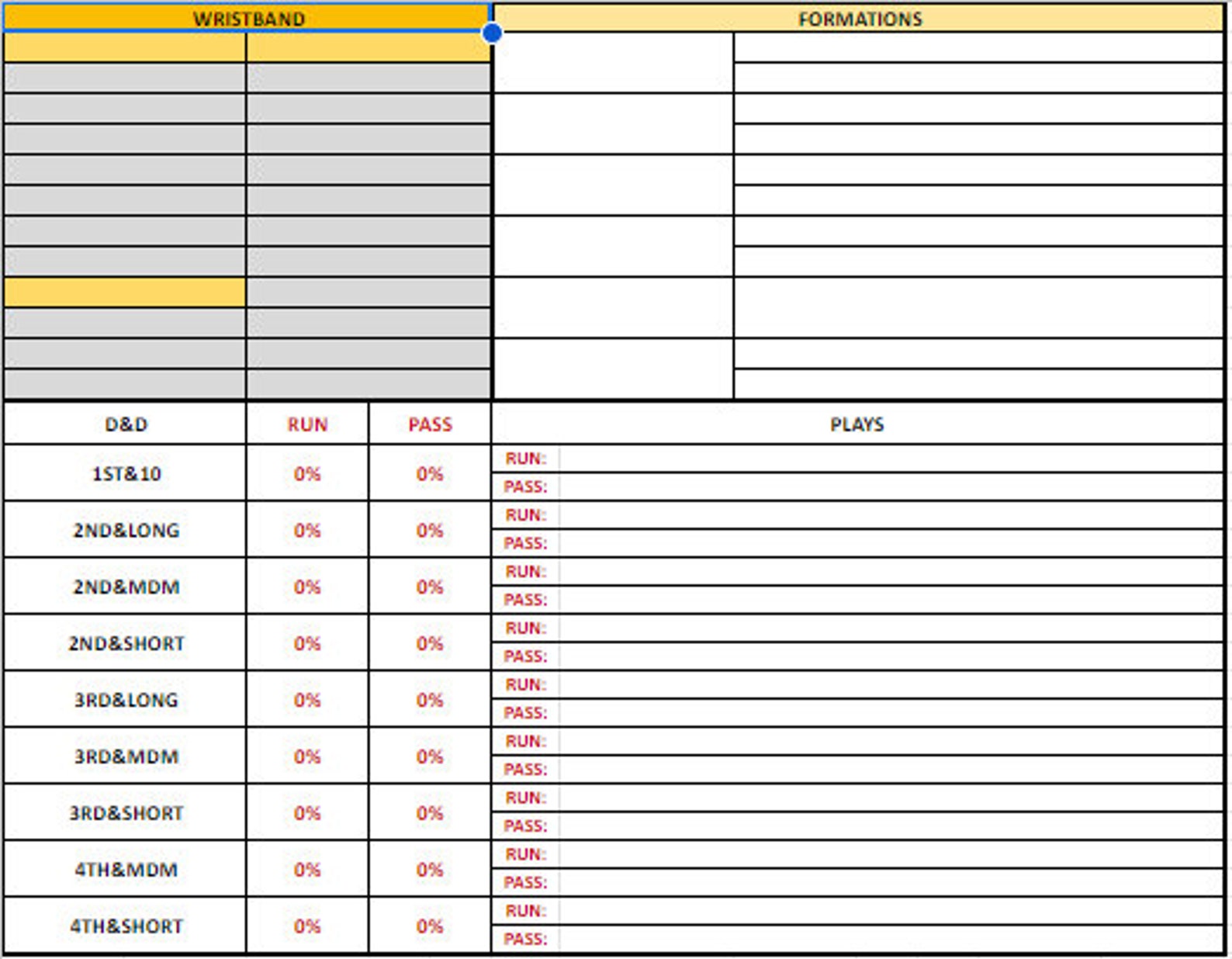 Football Defensive Call Sheet 8 - Etsy