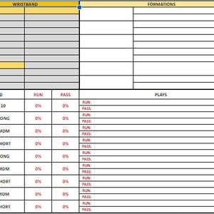 Offensive Call Sheet Football - Etsy