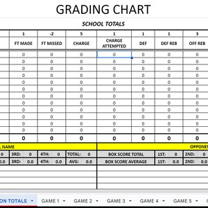 Basketball Grading Sheet for Season - Etsy