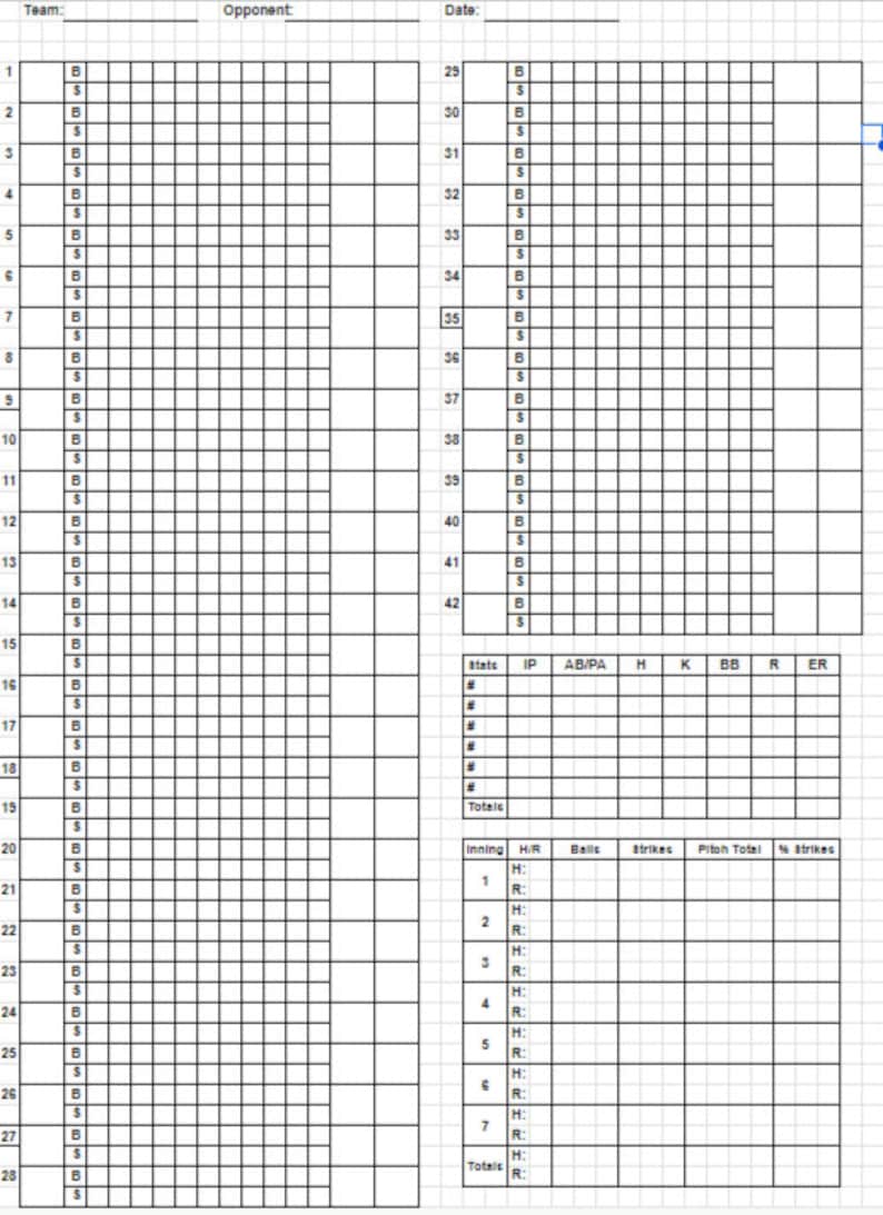PITCHING CHART - Etsy