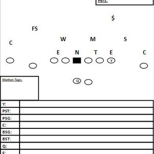 Football Offensive Call Sheet Template - Etsy