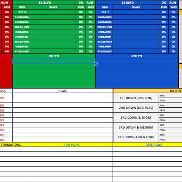 Football Play Call Sheet - Etsy