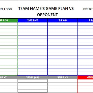 Football Play Call Sheet - Etsy