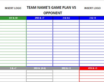 Offensive Play Call Sheet - Etsy