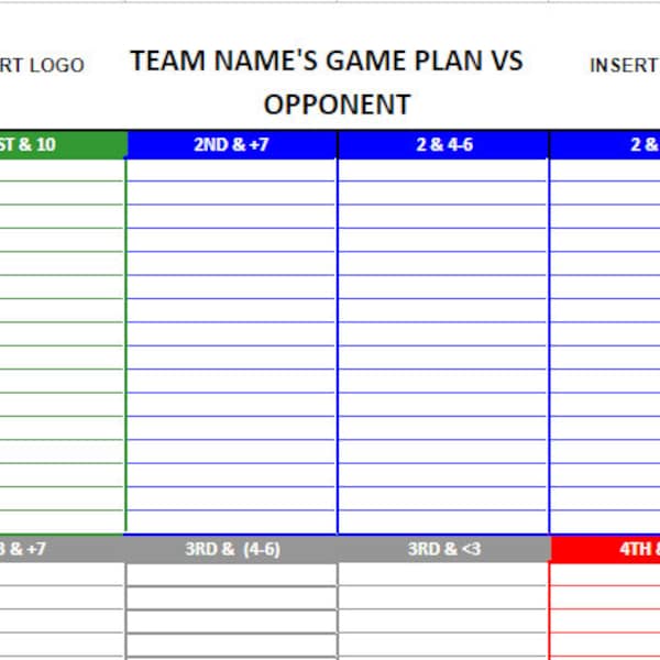 Football Play Call Sheet - Etsy