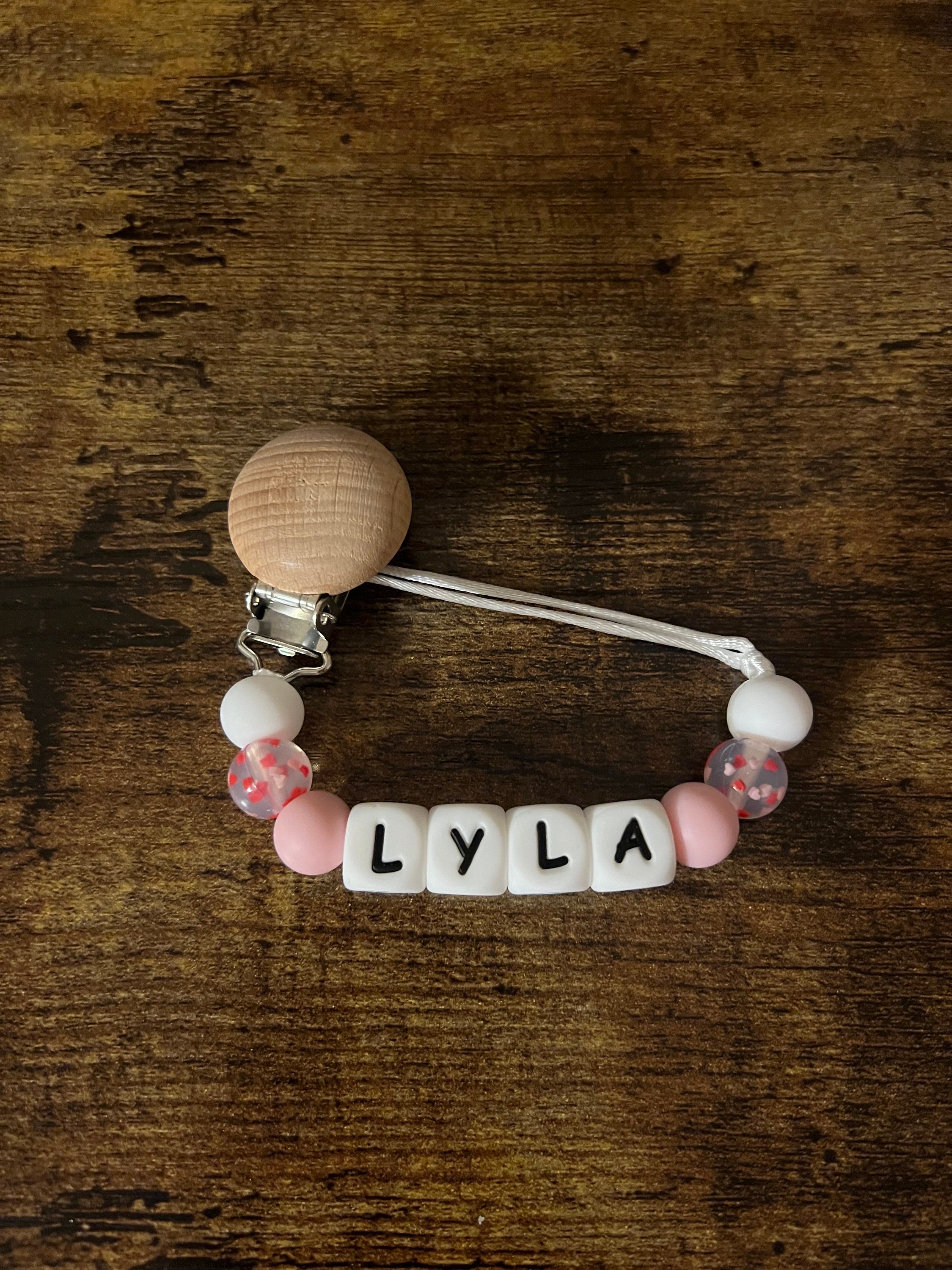 Personalized Valentines Day Pacifier Clips Baby Shower Gift Heart ...