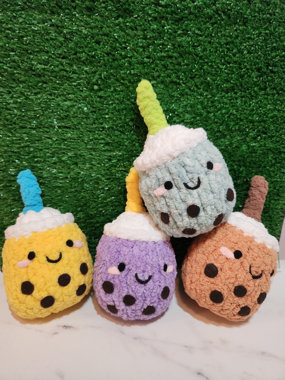 Knit Mini Bubble Tea, Plush Boba, Plush Stress Ball - Etsy
