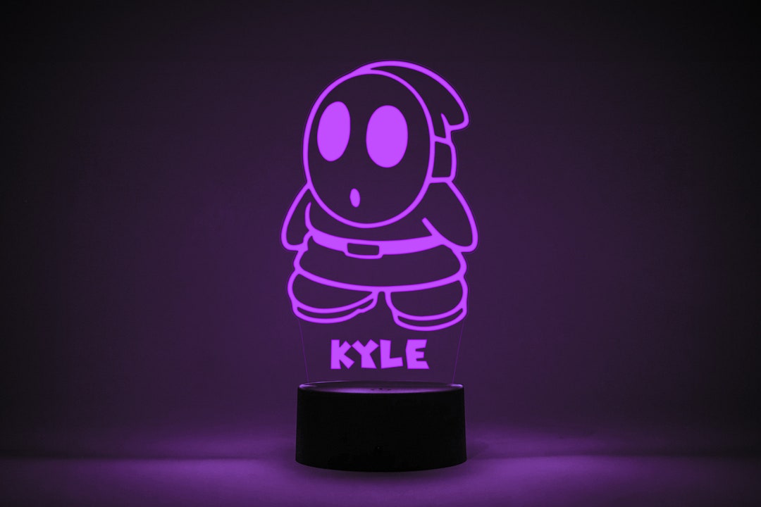 Personalized Shy Guy LED Night Light Super Mario Kids Gift Birthday ...