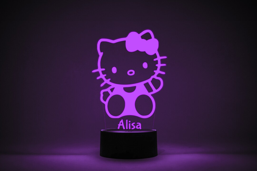 Hello Kitty LED Night Light Hello Kitty Kids Room Night Light Custom ...